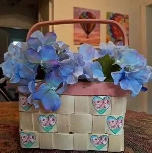 Accents | New Cottagecore Longaberger Style Basket With Hearts And ...
